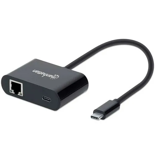 ADAPTADOR USB-C P/RJ45 +60W(20V/3A) PRETO MANHATTAN - Loja Sistec